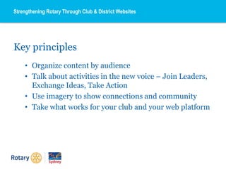 Strengthening Rotary Through Your Club Website (Advanced) | PPT