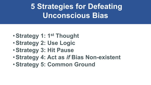 Unconscious Bias: Awareness and Action | PPTX | Debated Sensitive ...