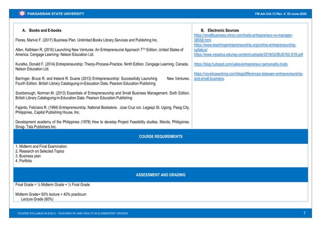 IC2-Entrepreneurship-Course-Syllabus.pdf | Education industry | Industries