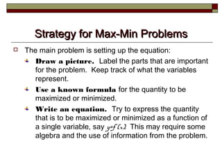Concepts of Maxima And Minima | PPT