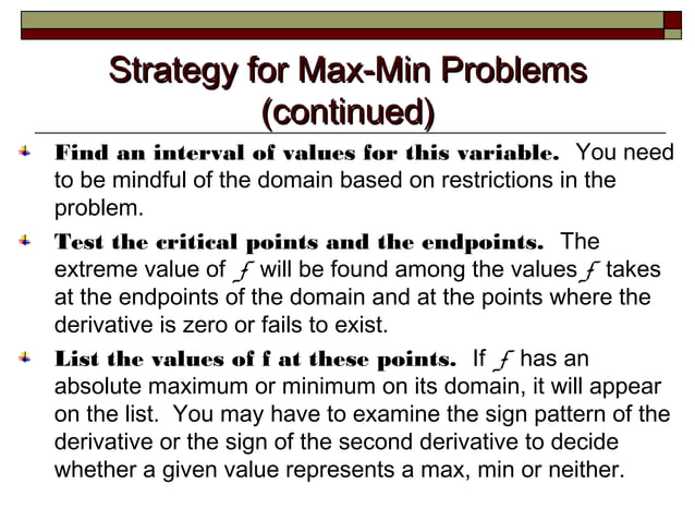 Concepts of Maxima And Minima | PPT | Physics | Science