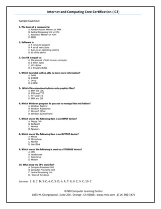 IC3 study guide | PDF