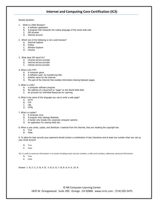 IC3 study guide | PDF