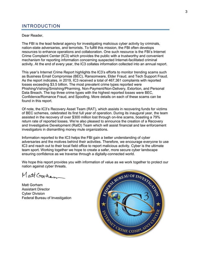 IC3 2019 Internet Crime Report | PDF