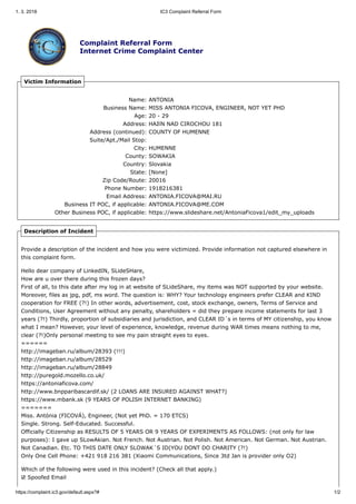Ic3 complaint referral form1 | PDF