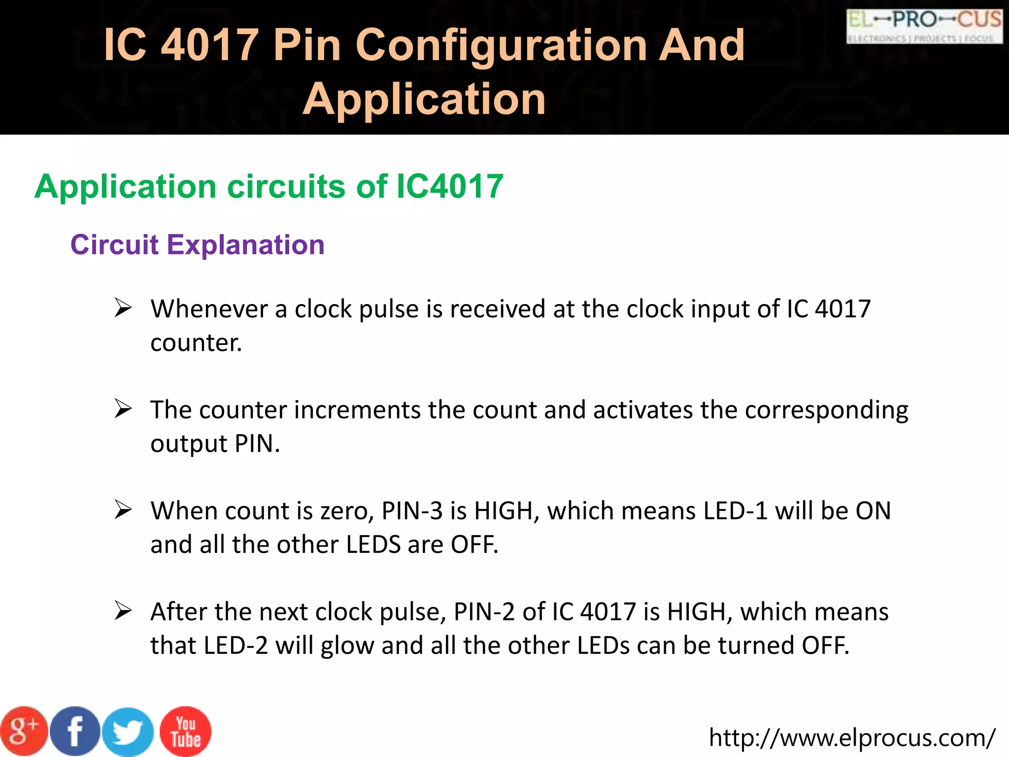 IC 4017 Pin Configuration and Its Application | PPTX
