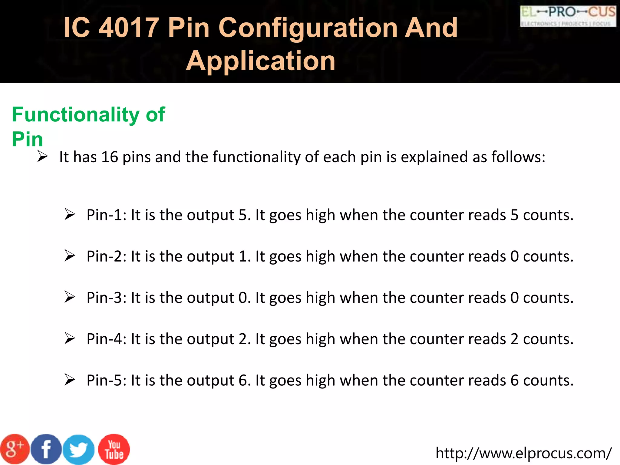 IC 4017 Pin Configuration and Its Application | PPTX