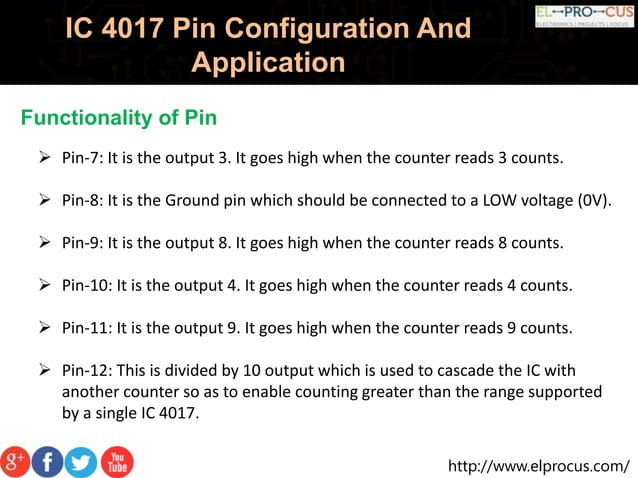 IC 4017 Pin Configuration and Its Application | PPTX