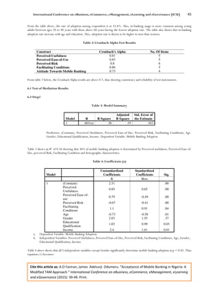 Acceptance of Mobile Banking in Nigeria: A Modified TAM Approach | PDF