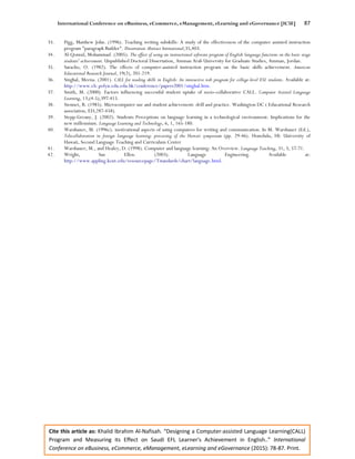Designing a Computer-assisted Language Learning(CALL) Program and ...