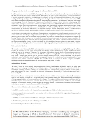 Designing a Computer-assisted Language Learning(CALL) Program and ...