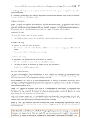 Designing a Computer-assisted Language Learning(CALL) Program and ...