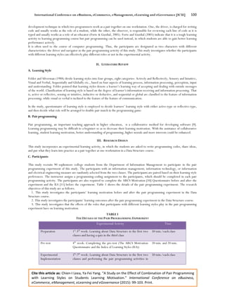 A Study on the Effect of Combination of Pair Programming with Learning Styles on Students ...