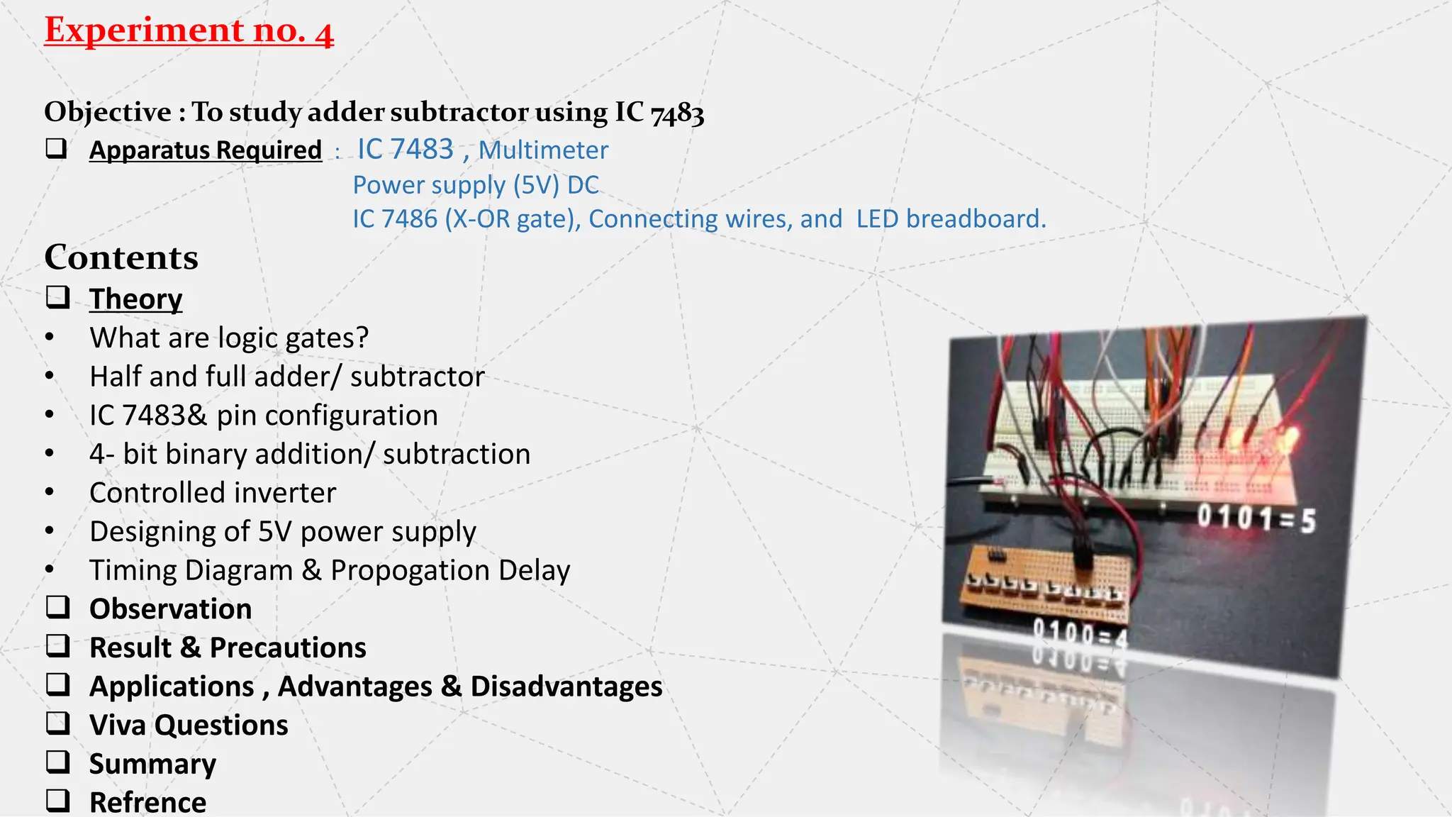 Integrated circuit 7483 Adder/Subtractor | PPTX