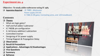 Integrated circuit 7483 Adder/Subtractor | PPTX