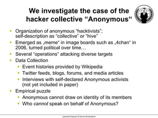 Lessons in Fluidity: Anonymous and the Communicative Formation of ...