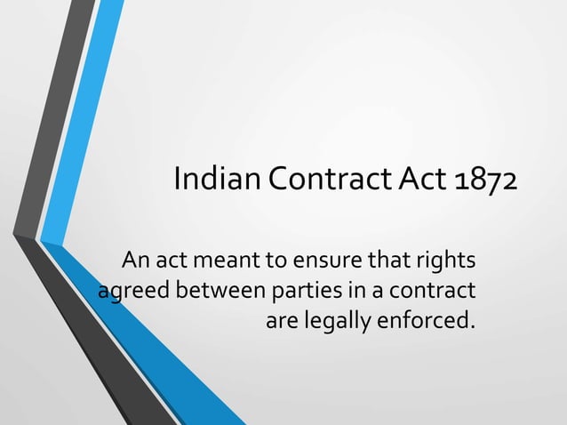 INDIAN CONTRACT ACT, 1872 | PPT INDIAN CONTRACT ACT, 1872 | PPT