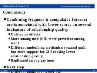 Relationship Quality & Compulsive Internet use | PPT | Free Download