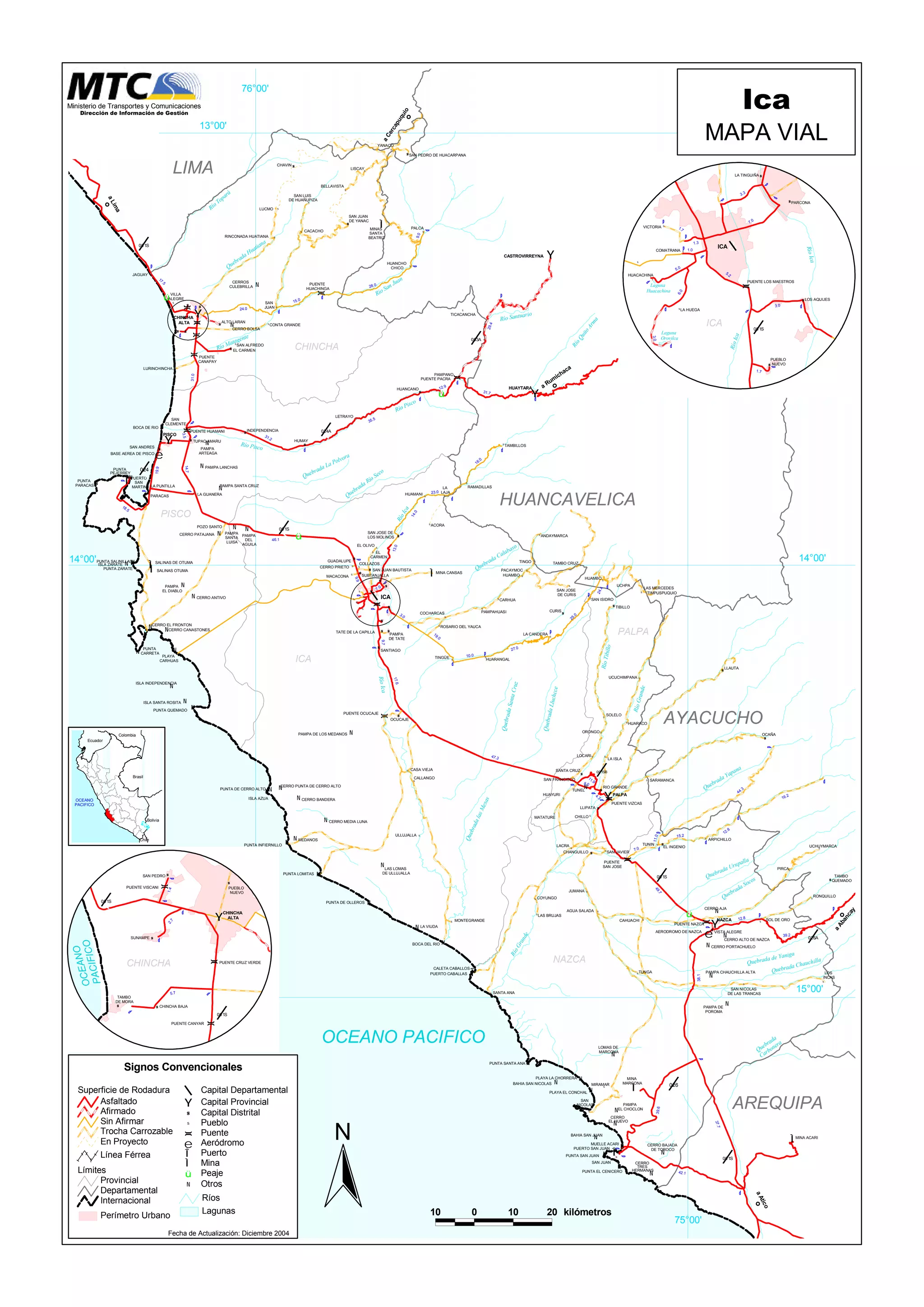 Mapa vial del departamento de Ica | PDF