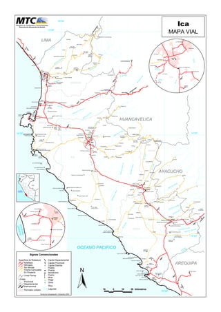 Mapa vial del departamento de Ica | PDF