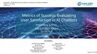 Metrics of Success: Evaluating User Satisfaction in AI Chatbots | PPTX