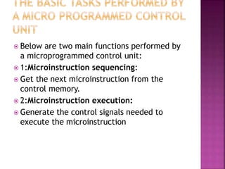 assignment on control unit and control signal micro instruction | PPTX