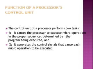 assignment on control unit and control signal micro instruction | PPTX