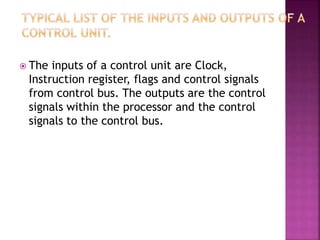 assignment on control unit and control signal micro instruction | PPTX