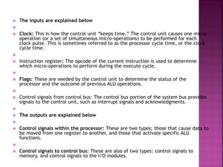 assignment on control unit and control signal micro instruction | PPTX