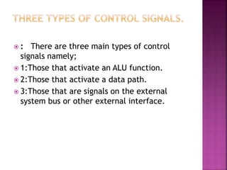 assignment on control unit and control signal micro instruction | PPTX