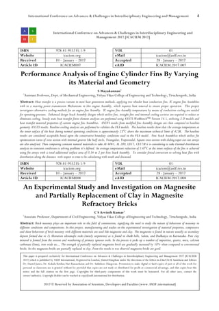 Performance Analysis of Engine Cylinder Fins By Varying its Material and Geometry | PDF