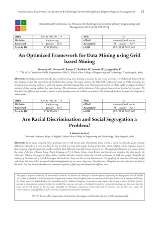 An Optimized Framework for Data Mining using Grid based Mining | PDF