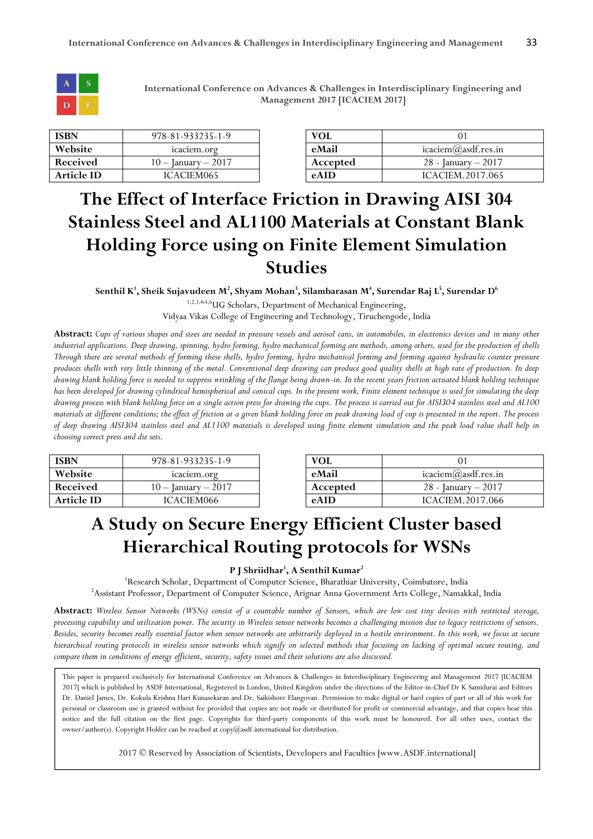 The Effect of Interface Friction in Drawing AISI 304 Stainless Steel ...