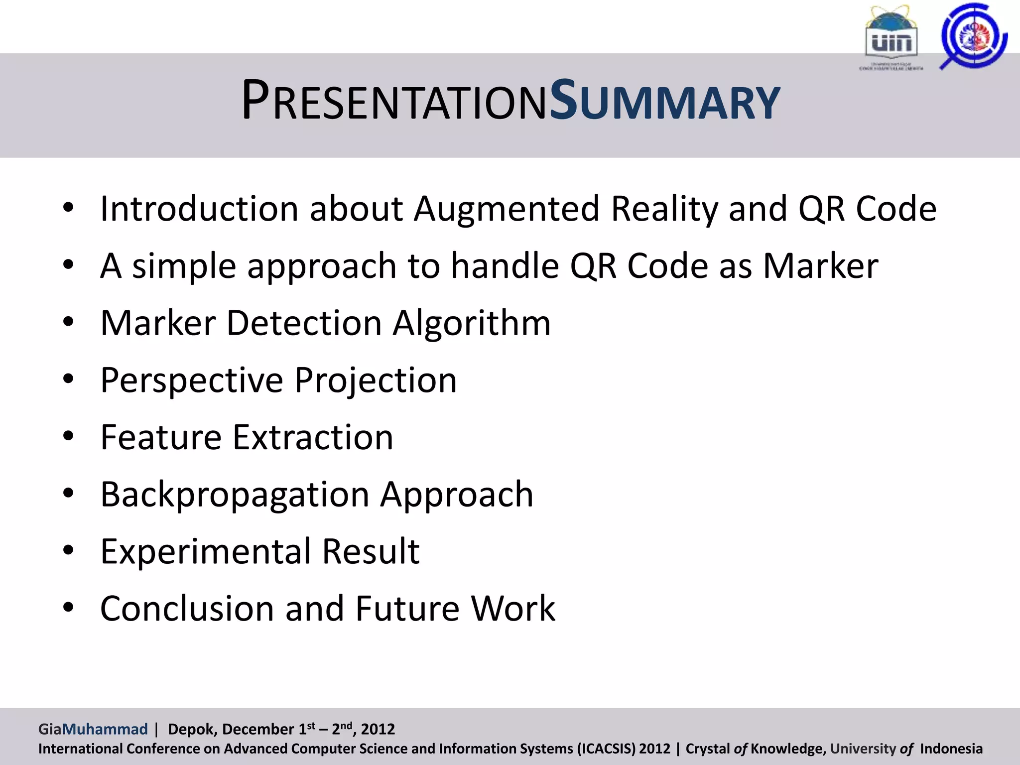 QR Code Augmented Reality Tracking with Merging on Conventional Marker ...