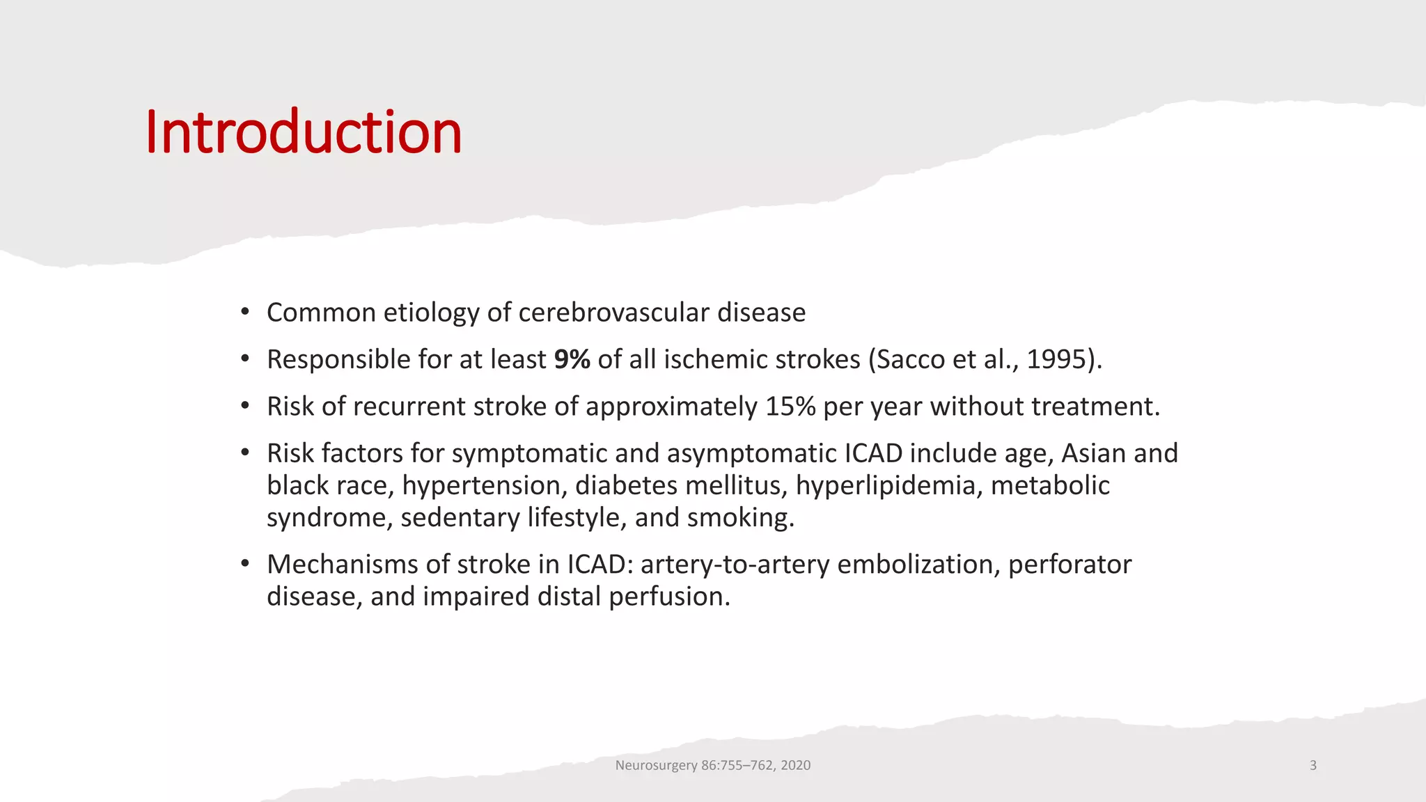 Intracranial atherosclerotic disease | PPTX