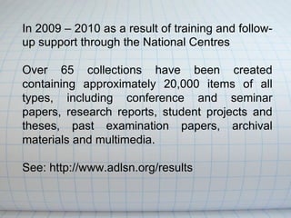 Supporting African Digital Library Projects: Experiences From The Field ...