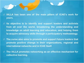 ICAE's capacity building for advocacy on a global level | PPT