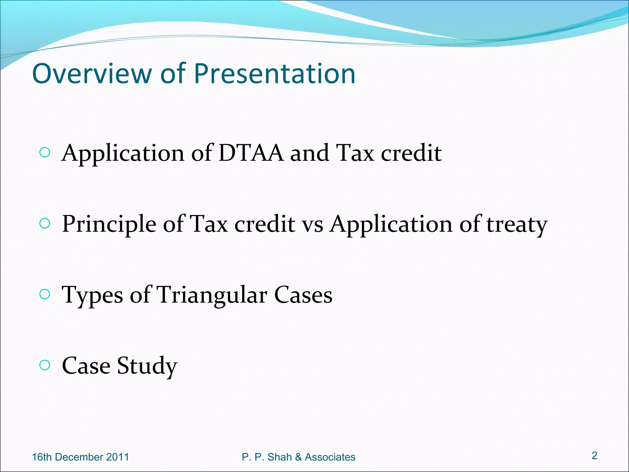 ICAI-Goa Branch - Presentation on Triangular Cases under DTAA - 16.12.2011