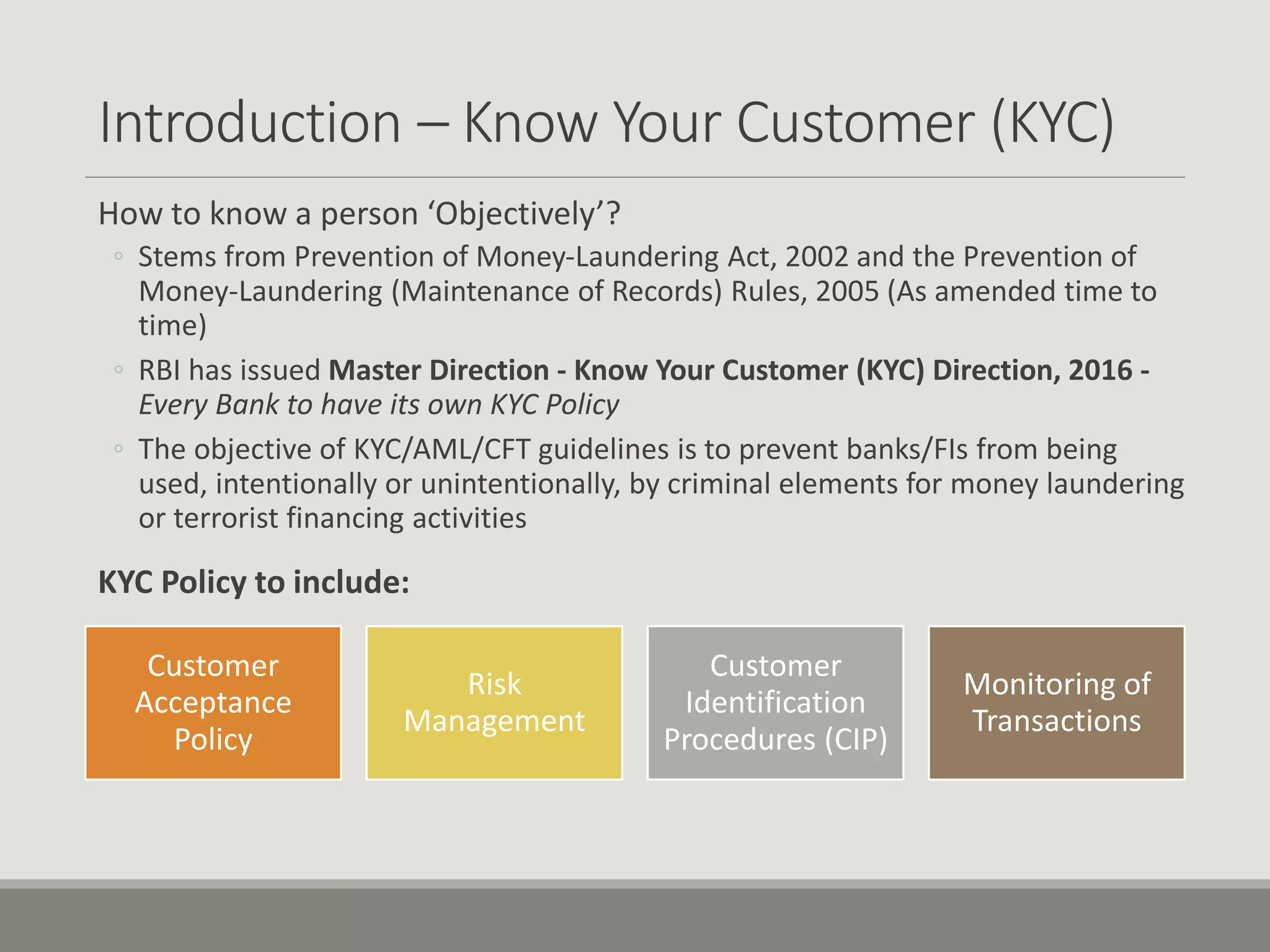KYC Norms and Audit of Advances - Fresh Perspective | PPT