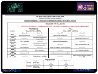 COVID 19 vS CA,CMA,CS EXAMINATION REVISED TIME TABLE | PPTX