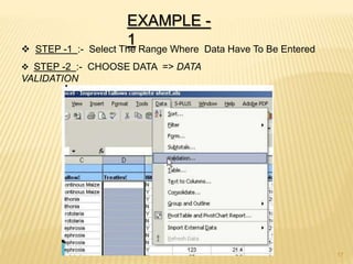 ppt on data tab in ms.excel | PPTX