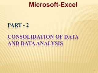 ppt on data tab in ms.excel | PPTX