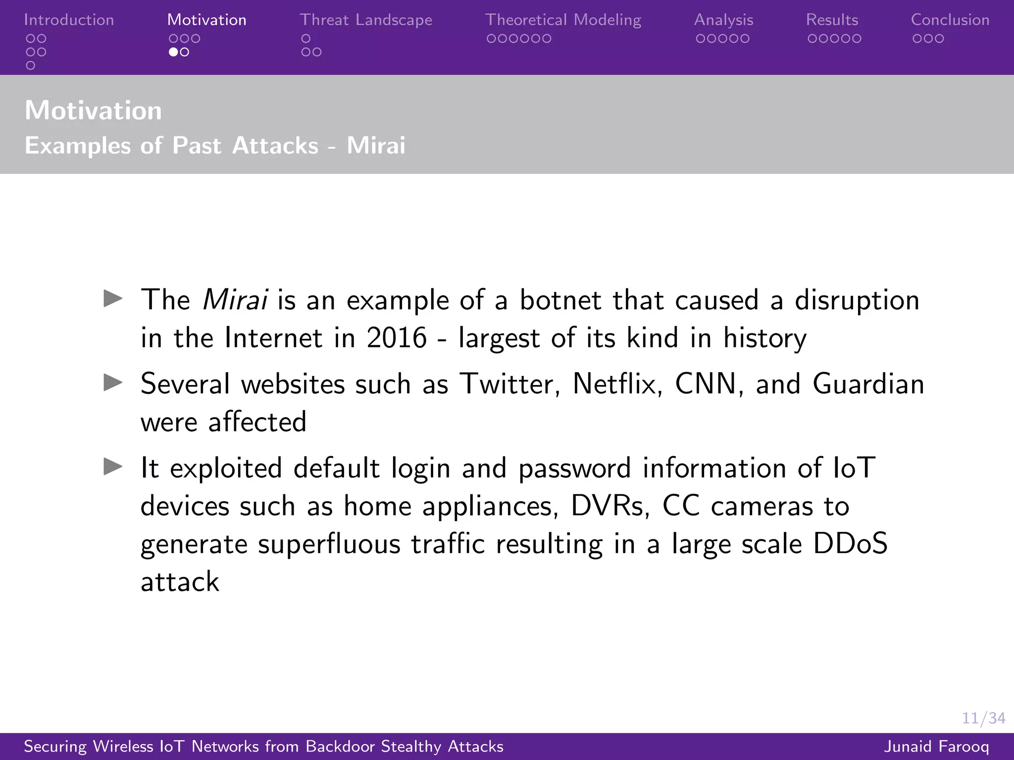 Securing Wireless IoT Networks from Backdoor Stealthy Attacks | PPT