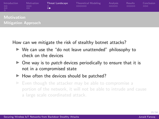 Securing Wireless Iot Networks From Backdoor Stealthy Attacks Ppt