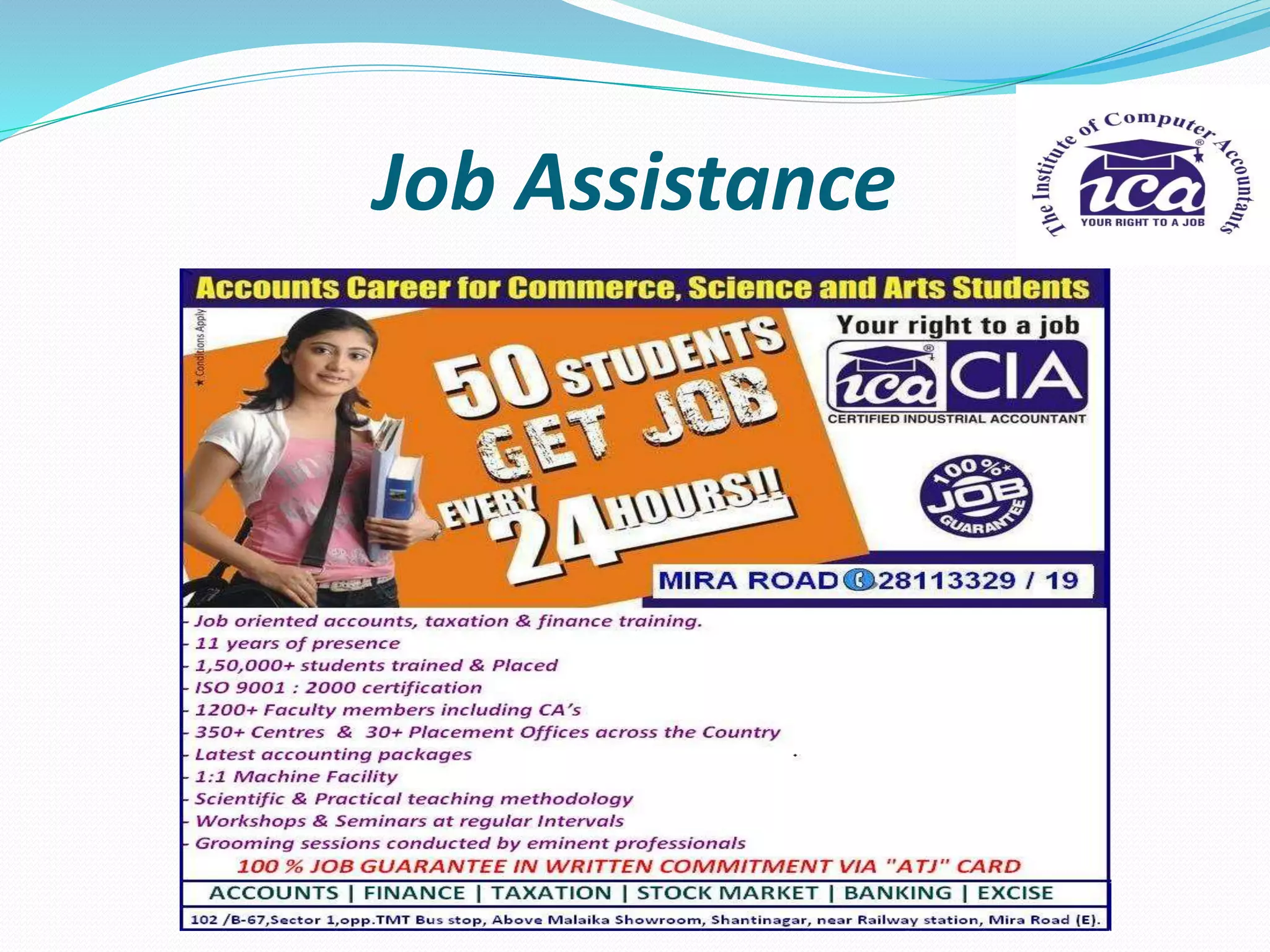 Ica job guarantee institute of Accounting and Tally | PPTX