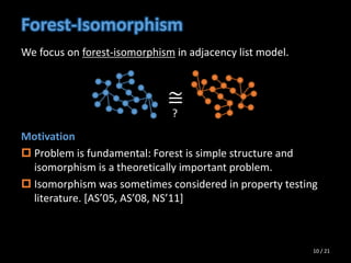 Testing Forest-Isomorphism in the Adjacency List Model | PPT
