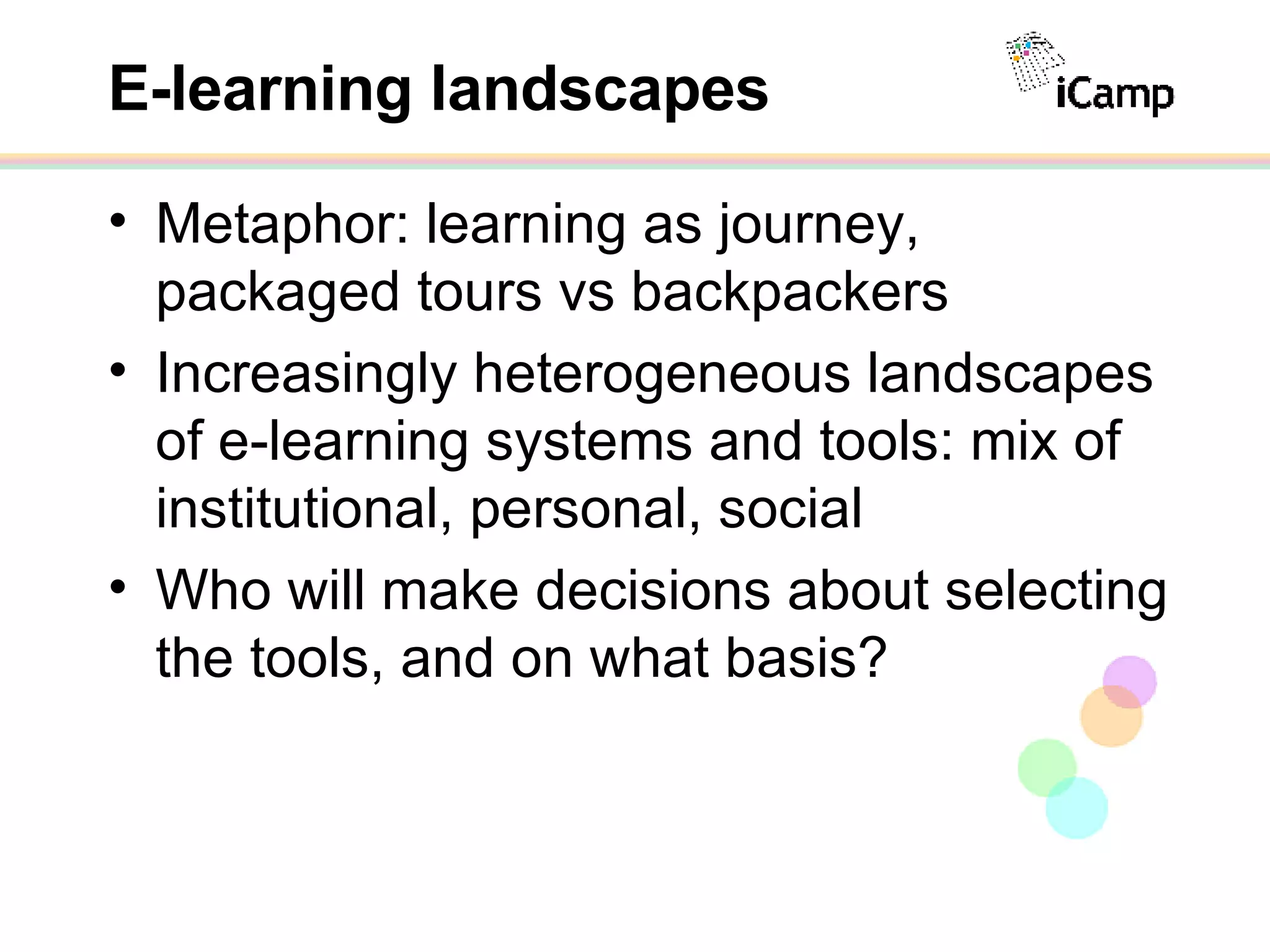 iCampFolio - integrated open-source learning tools | PPT