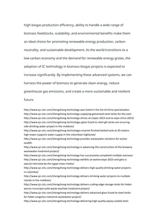 IC Anaerobic Reactors Driving Biomass Biogas Projects for Renewable ...