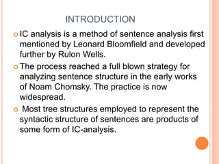 I C Analysis and Ambiguity | PPTX