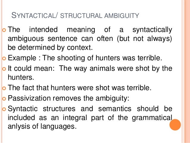 I C Analysis and Ambiguity